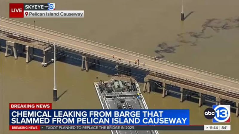 Large Barge Hits Texas Bridge, Causes Partial Collapse & Spills ...