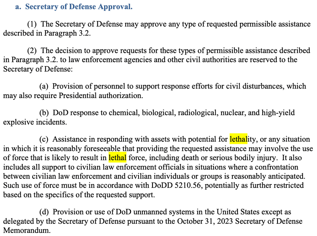 DoD Directive Expands Domestic Military Authority to Include Lethal ...