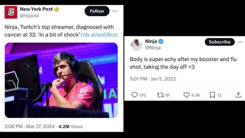 ‘In a Bit of Shock’: VAXXED Top Twitch Streamer Ninja Reveals Cancer ...