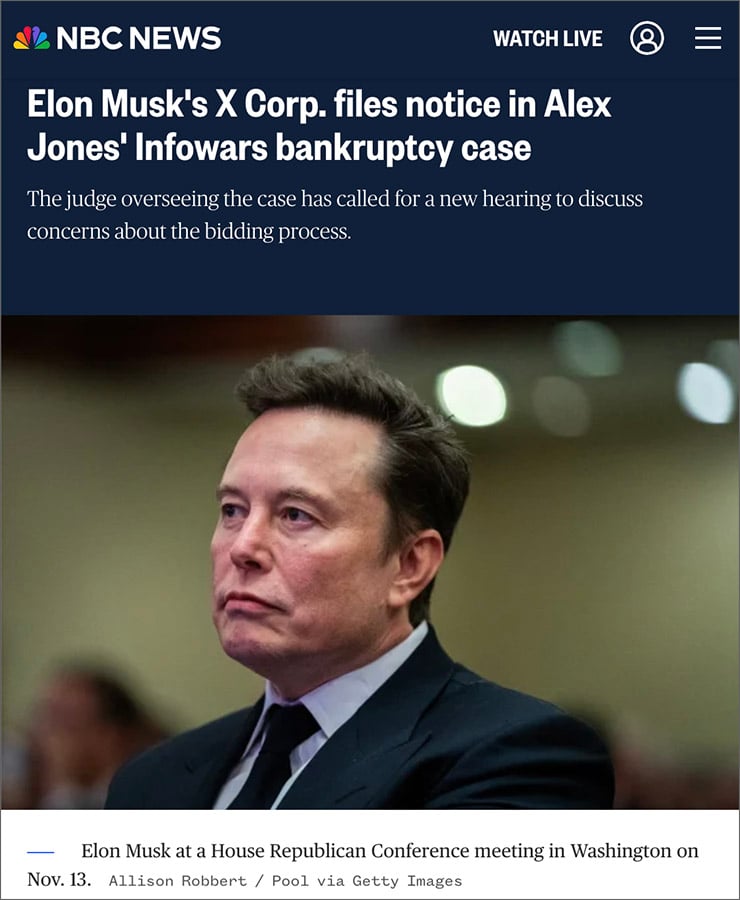 BREAKING: Musk Hints At Buying Both Infowars & MSNBC in Viral X Post
