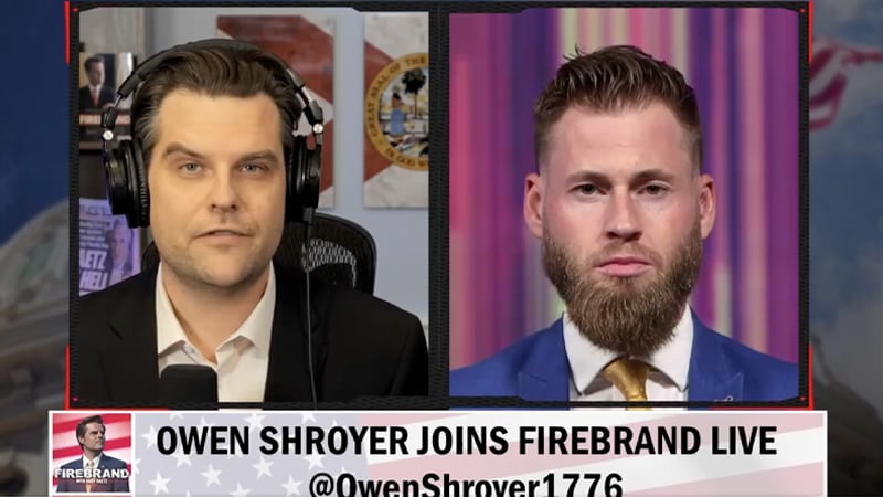 Watch: Rep. Matt Gaetz Interviews Infowars Host Owen Shroyer