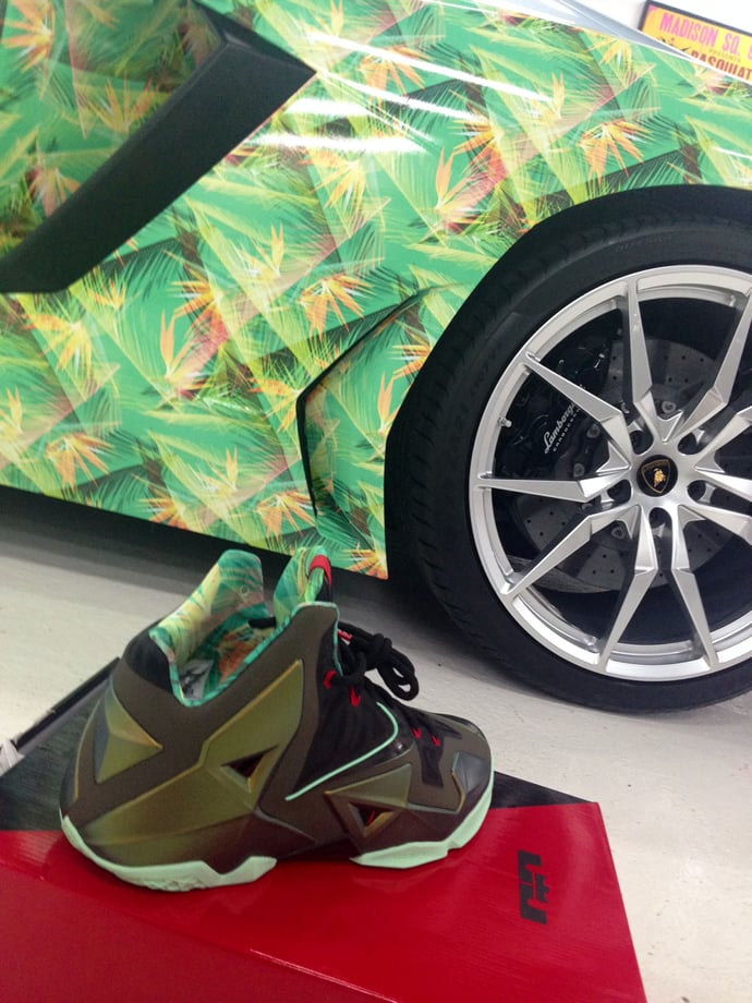Lebron James's Lamborghini Aventador is customized to match his Nike’s ...