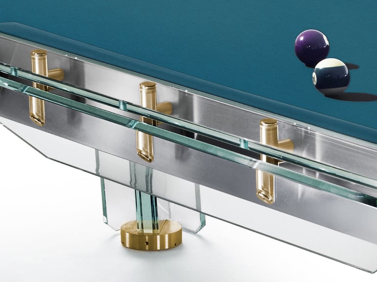 The $62,000 transparent pool table comes fitted with 24K gold plated ...