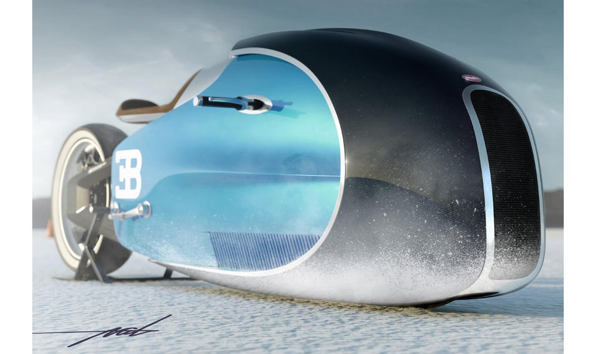 This concept Bugatti motorcycle is designed to shatter speed records ...