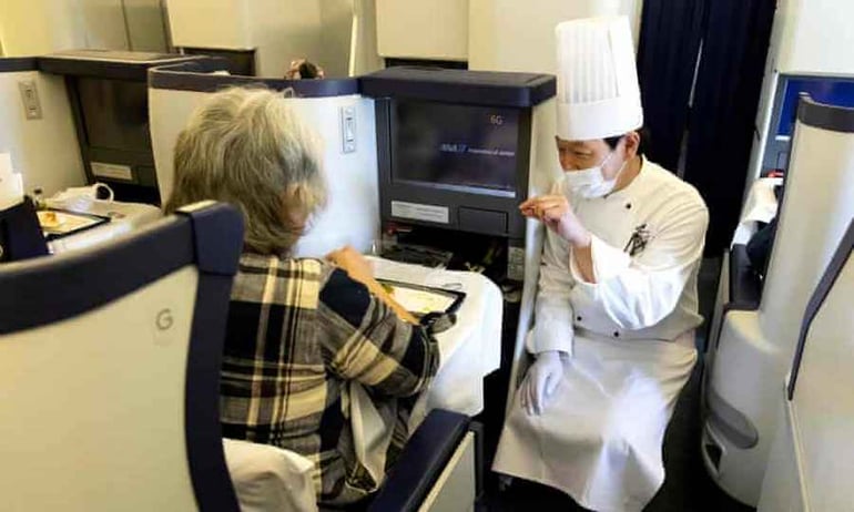 Japan's ANA airways is offering first class meals for $540 on parked ...