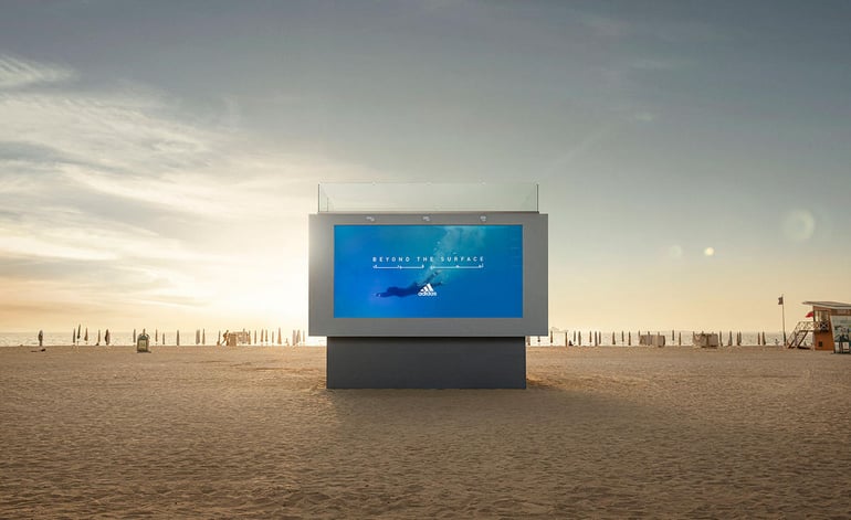Adidas invites women to dive into its first liquid billboard in Dubai ...