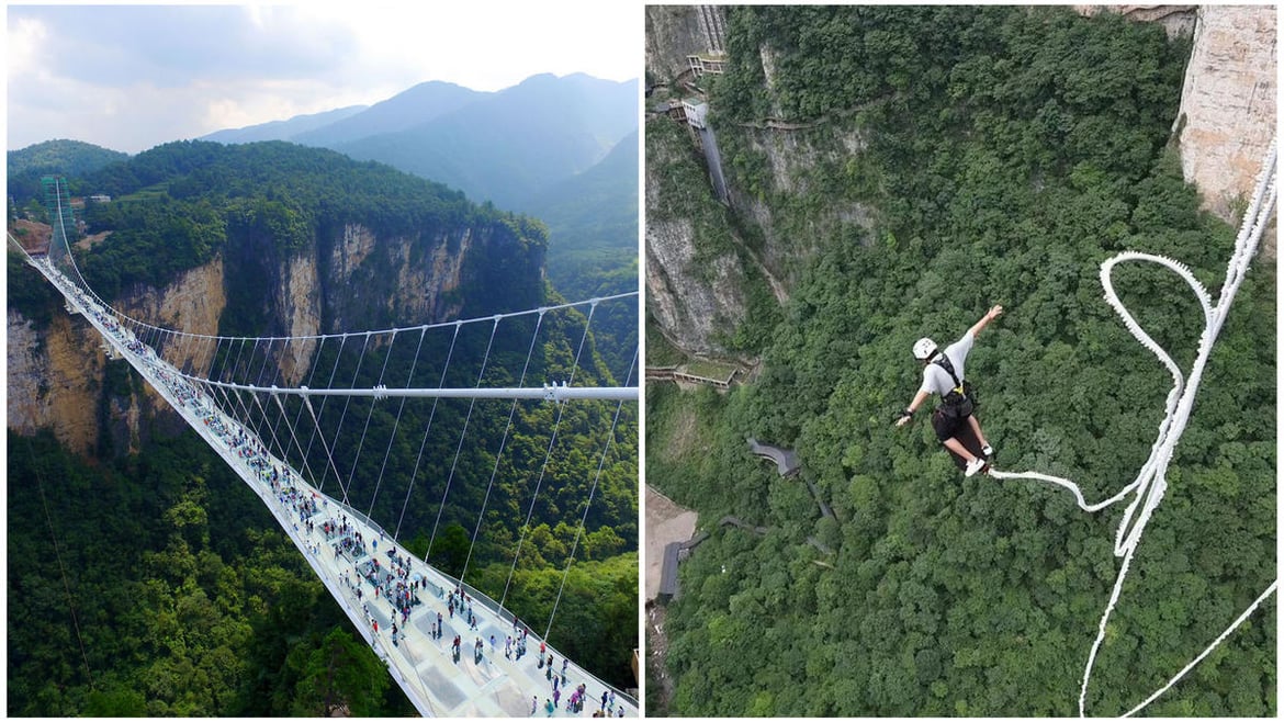 A spine-chilling plunge of 853 feet at the world’s highest bungee ...