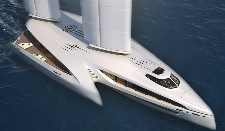Inspired by seagulls, this 148 feet long trimaran concept runs on ...