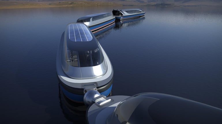 This luxury seajet can actually join with other vessels to form one big ...