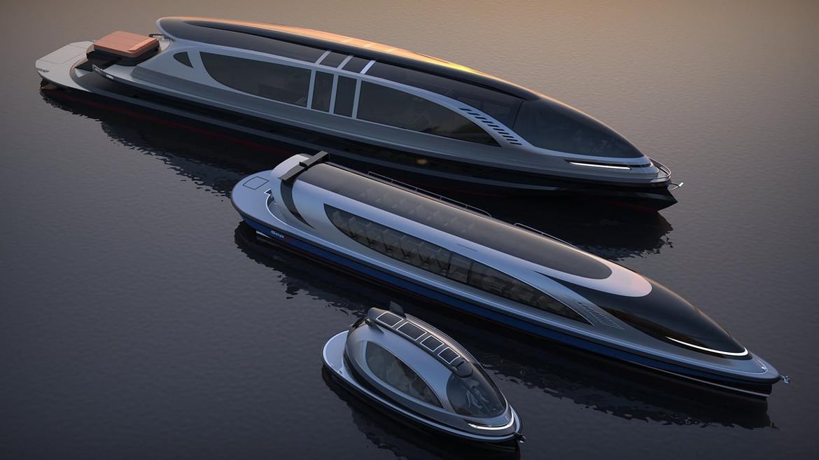 This luxury seajet can actually join with other vessels to form one big ...