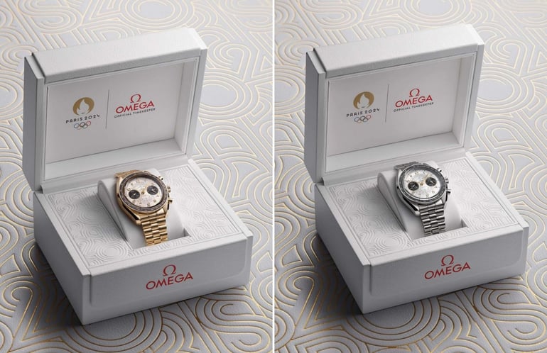 Omega’s new Speedmaster Chronoscope Paris 2024 editions in Moonshine ...