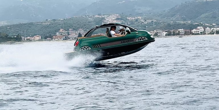 This jet-propelled two-person watercraft is designed to look like the ...