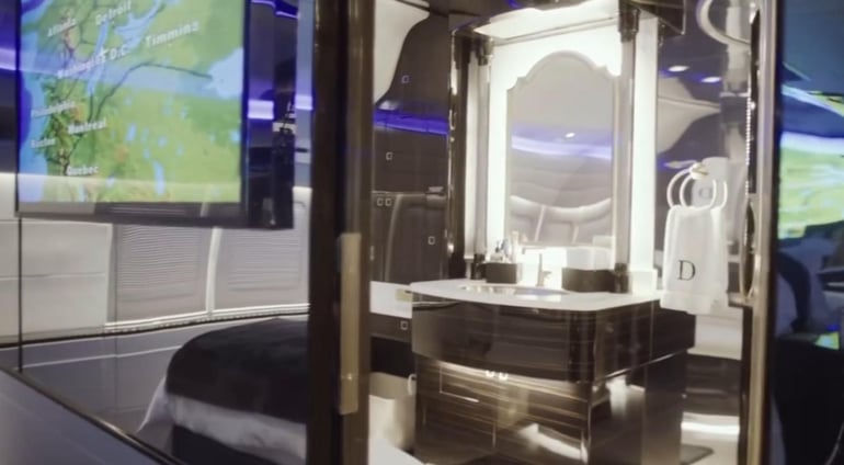 Originally designed to carry 298 passengers, Drake shows off his newly ...