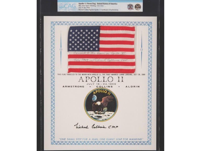 The Apollo 11 flag that circled the Moon from Michael Collins’s ...