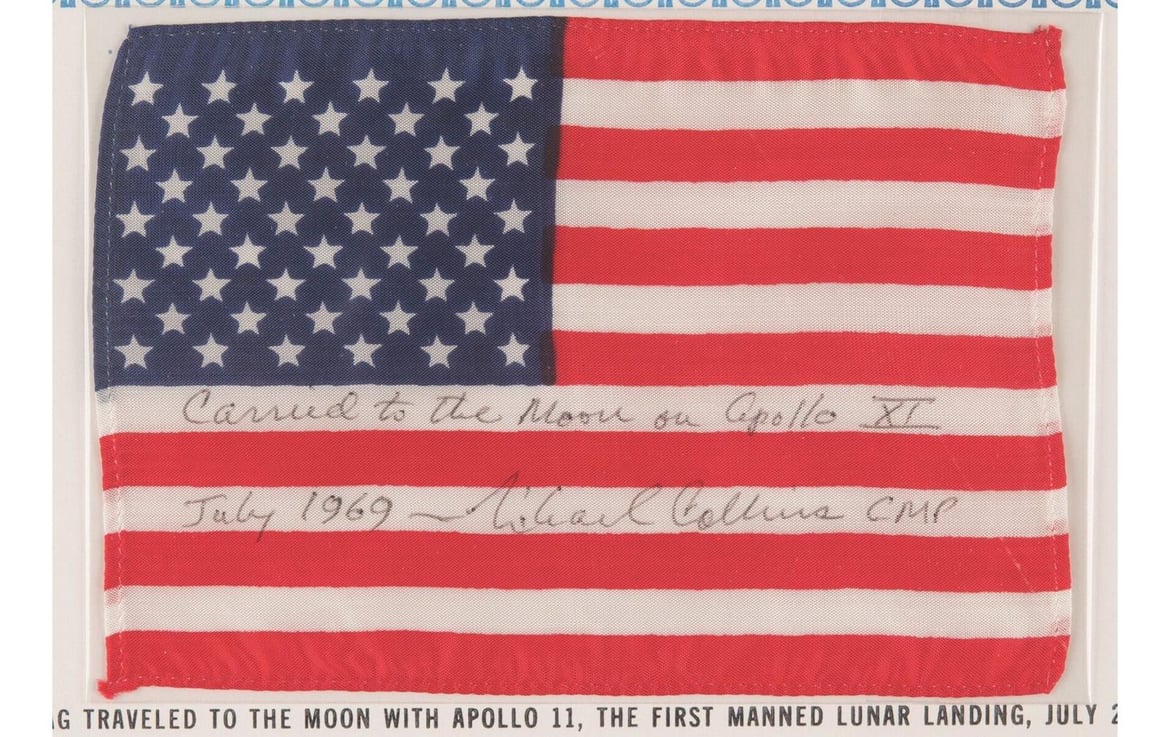 The Apollo 11 flag that circled the Moon from Michael Collins’s ...