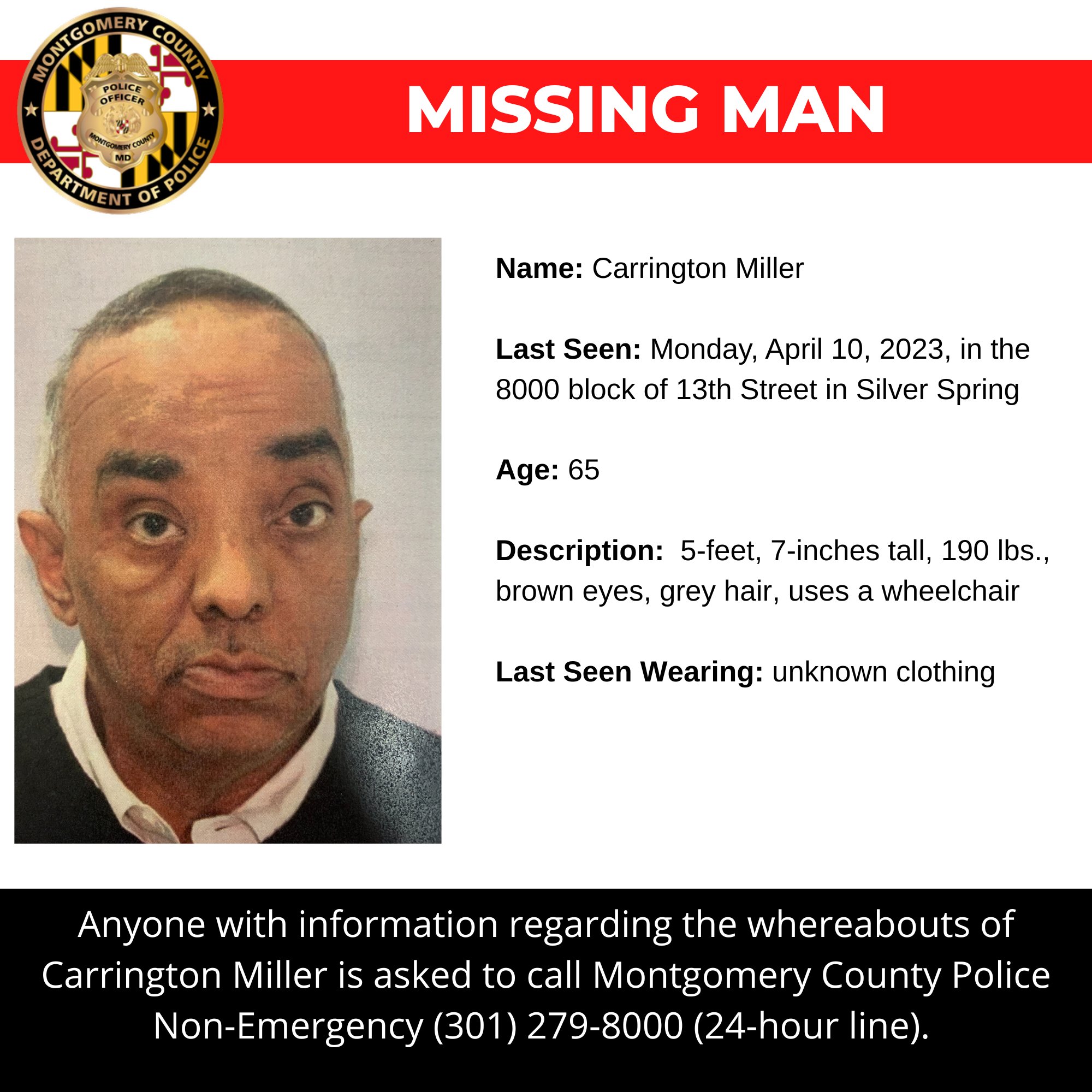 Police: 65-Year-Old Silver Spring Man Missing Since April 10 | Source ... Police: 65-Year-Old Silver Spring Man Missing Since April 10 | Source ...