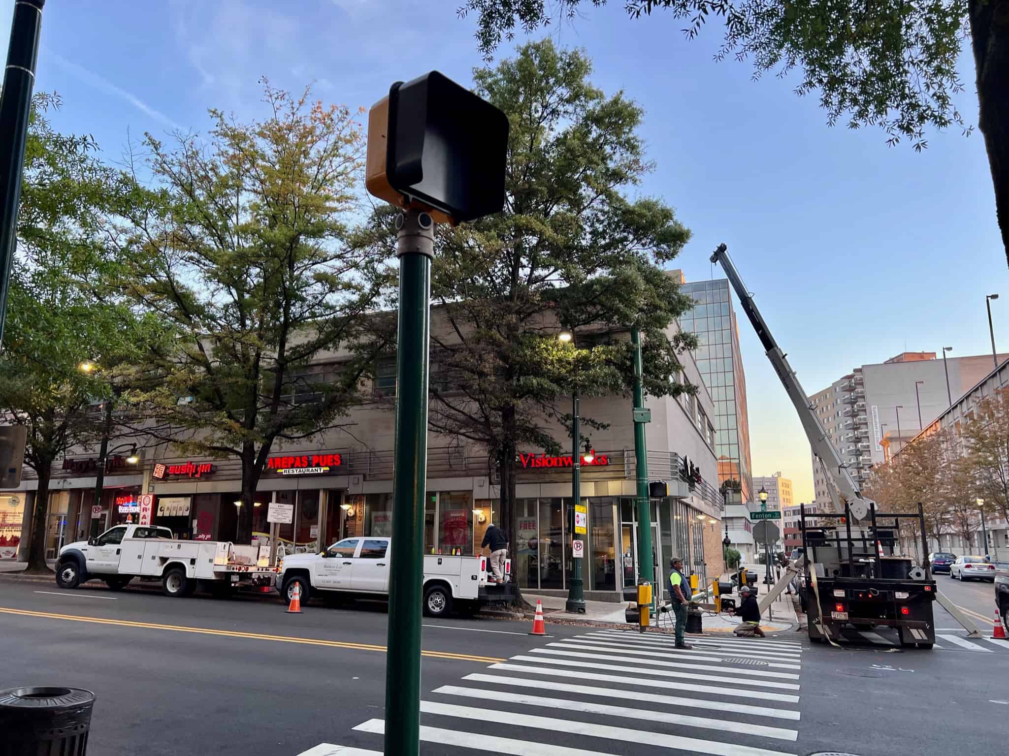 MCDOT Installing HAWK Beacon | Source of the Spring