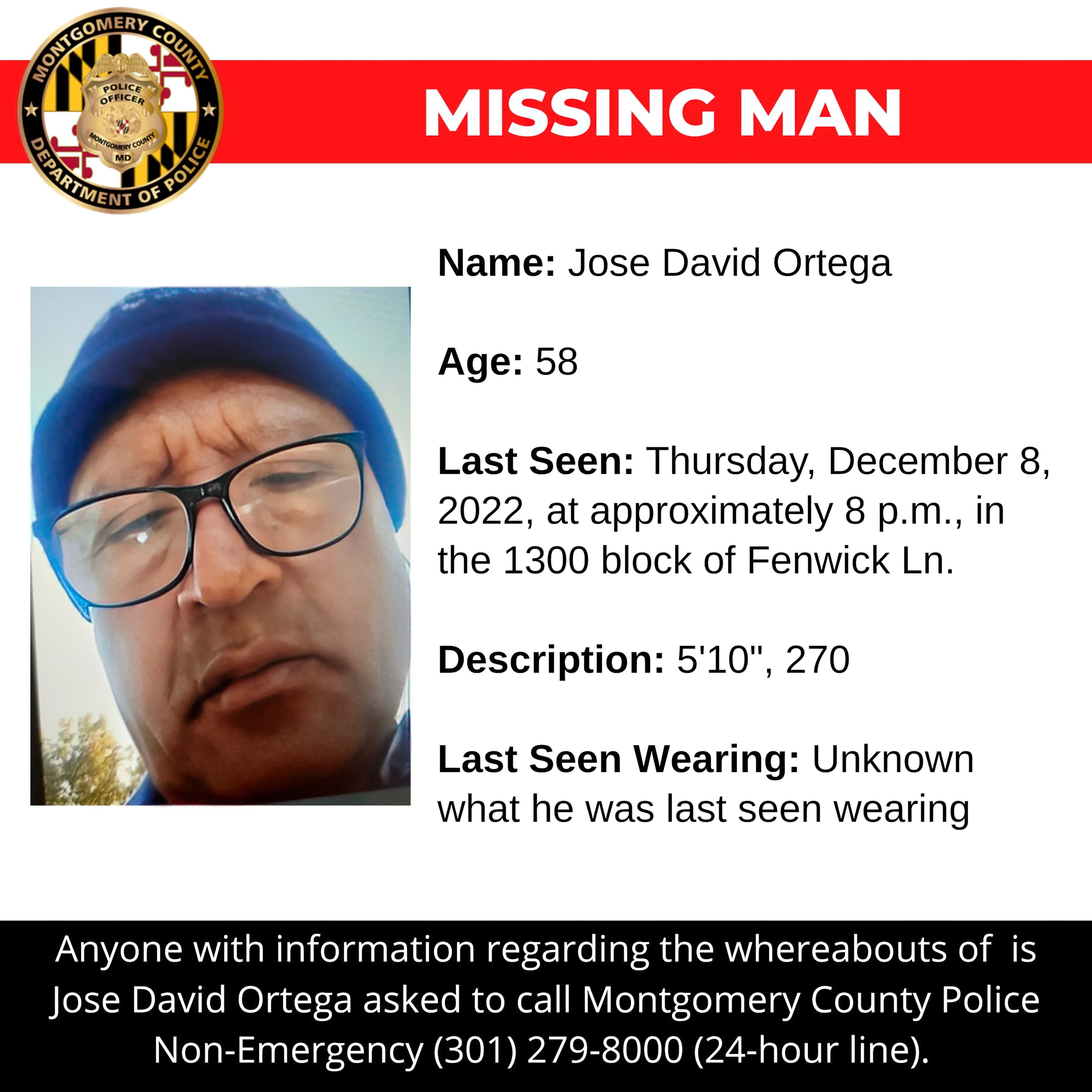 Police: 58-Year-Old Silver Spring Man Missing Since December 8 | Source ... Police: 58-Year-Old Silver Spring Man Missing Since December 8 | Source ...