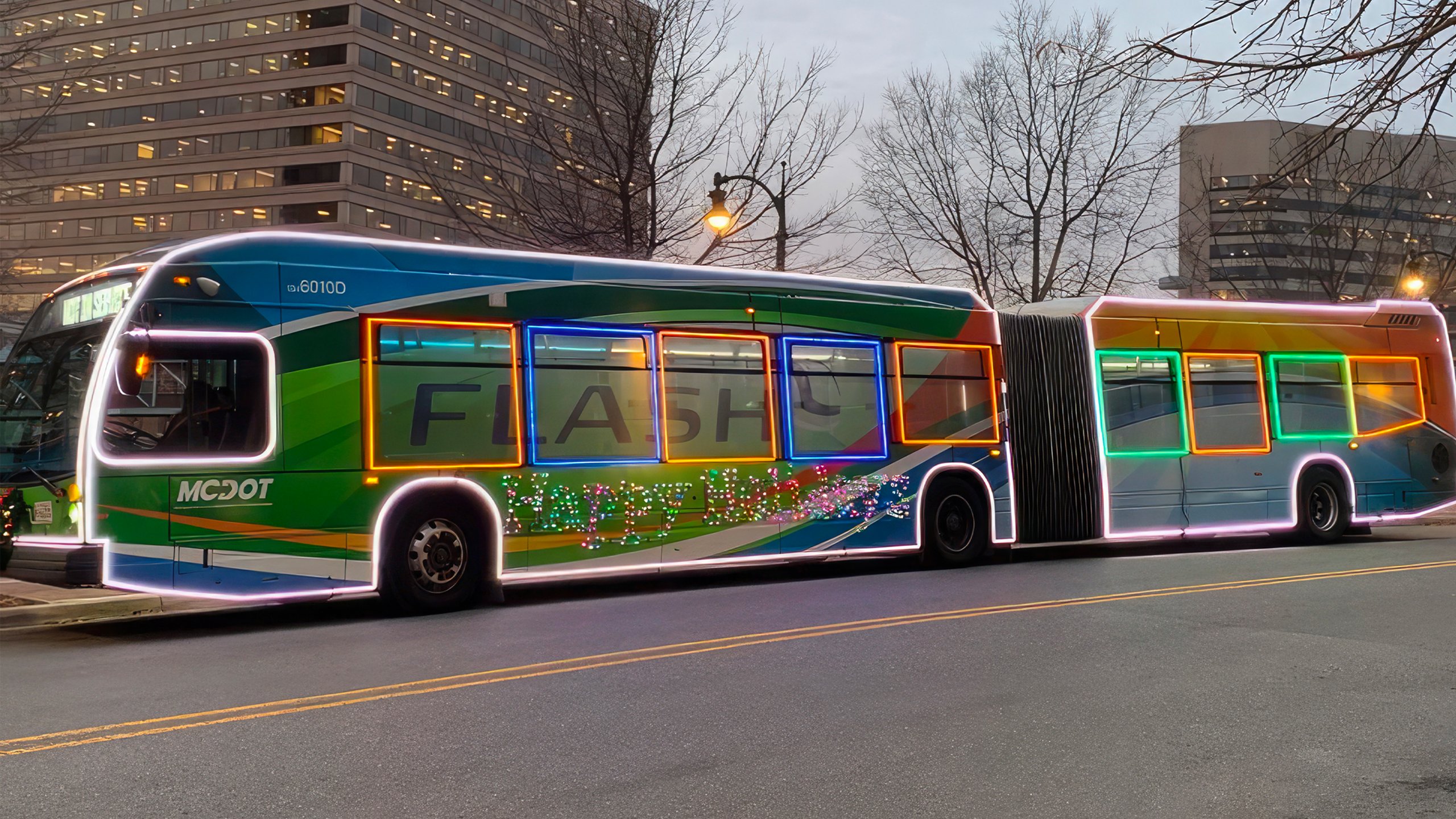Decorated Winter Holiday “Flash Lights” Buses Return | Source of the Spring