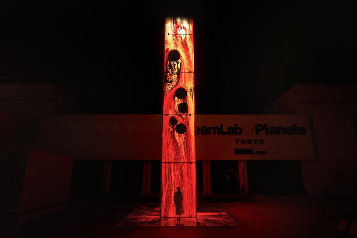 Universe of Fire Particles Haunting the Sky and Earth | teamLab