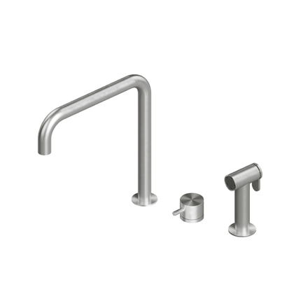 유로세라믹 수전 - 409AS+DC055.3AS 무광스테인리스 3홀 모던 주방 수전