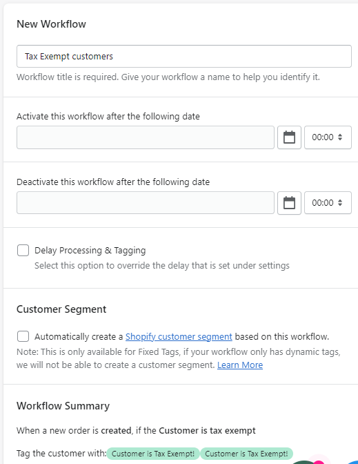 Tag customers based on their Tax Exempt status | Customer Tagging