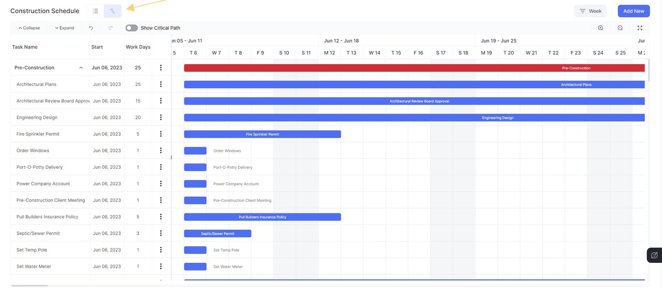 Using the Gantt View | BuilderPad