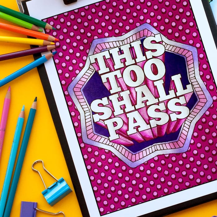 This Too Shall Pass - Coloring Page - Sarah Renae Clark - Coloring Book ...