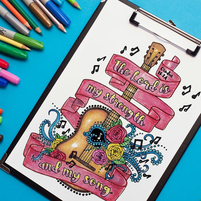 Words of Strength - Printable Adult Coloring Book - Sarah Renae Clark ...