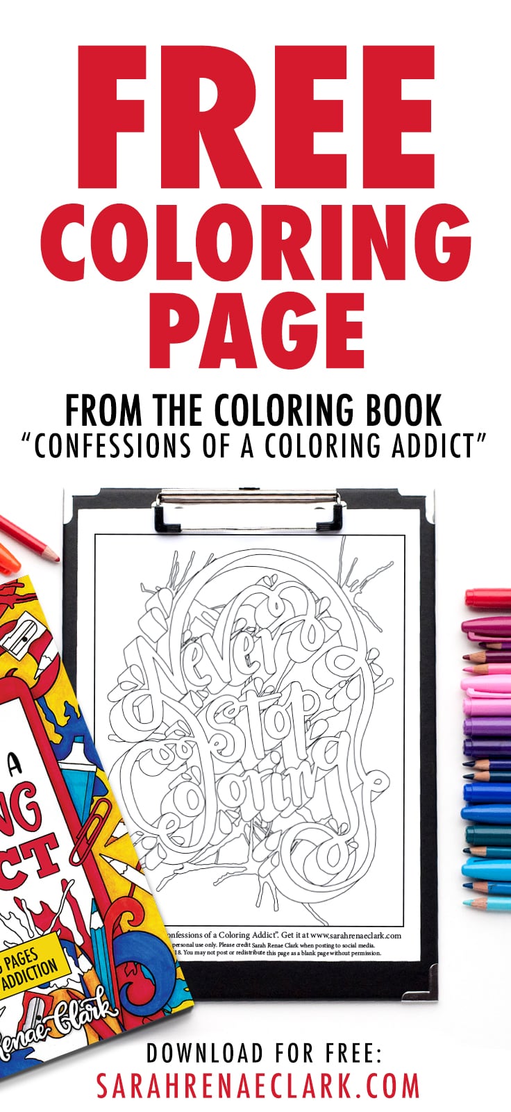 Never Stop Coloring - Free coloring page