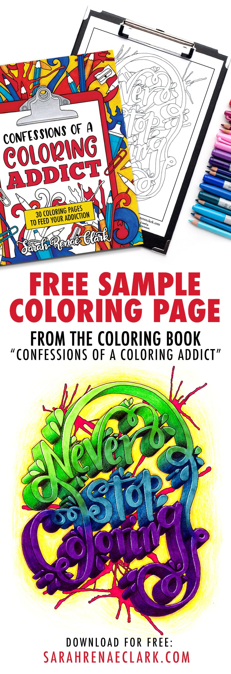 Never Stop Coloring - Free coloring page