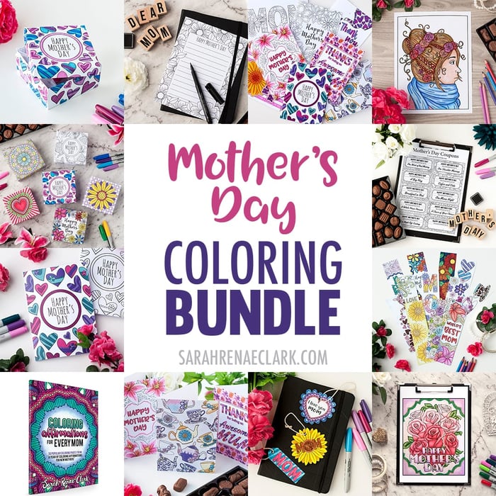 Mother's Day Coloring Bundle | Bookmarks, Cards, Coupons, Gift Boxes ...