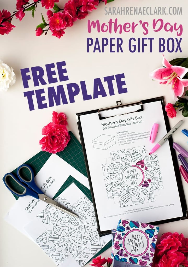 How to Make a Paper Gift Box | Free Template for Mother's Day - Sarah ...