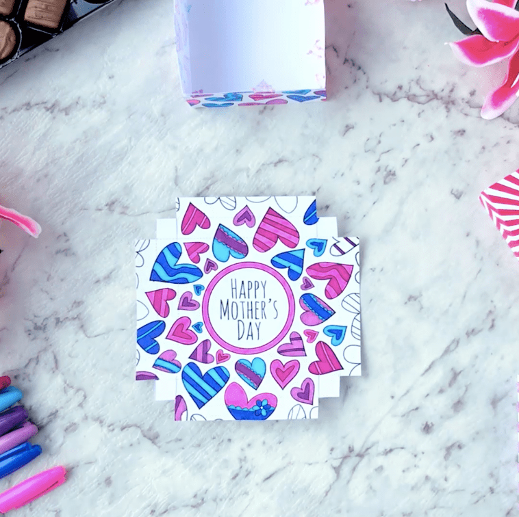How to Make a Paper Gift Box | Free Template for Mother's Day - Sarah ...