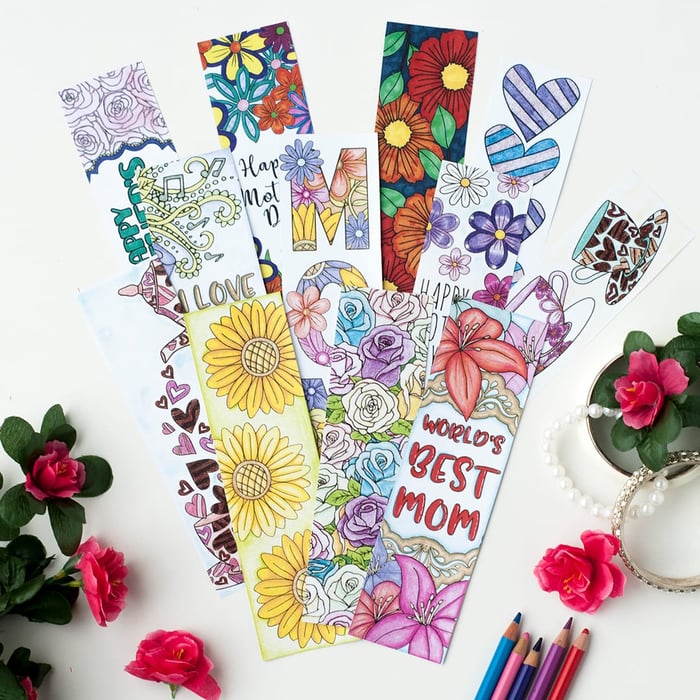 Mother's Day Coloring Bookmarks | 12 Pack - Sarah Renae Clark ...