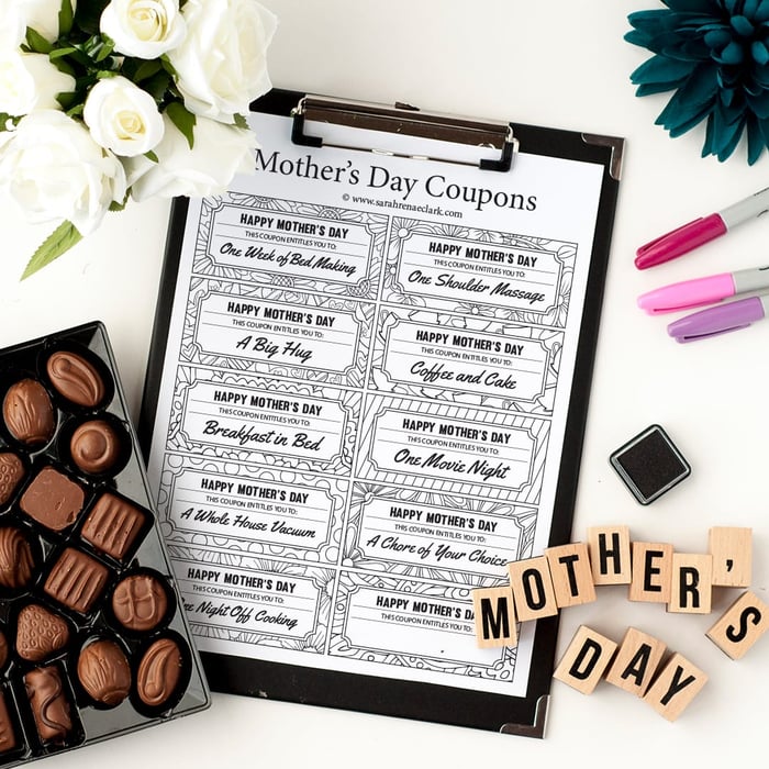 Mother's Day Coloring Bundle | Bookmarks, Cards, Coupons, Gift Boxes ...
