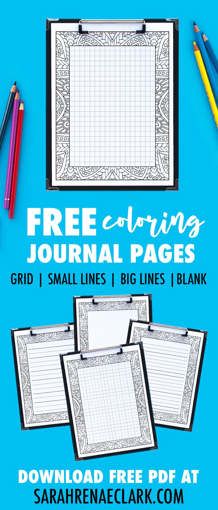 Free Printable Coloring Journal Pages - Sarah Renae Clark - Coloring ...