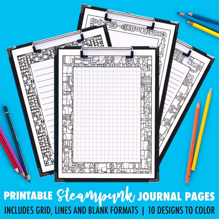 Printable Coloring Journal Pages | Art Therapy Series A | 10 Pack ...
