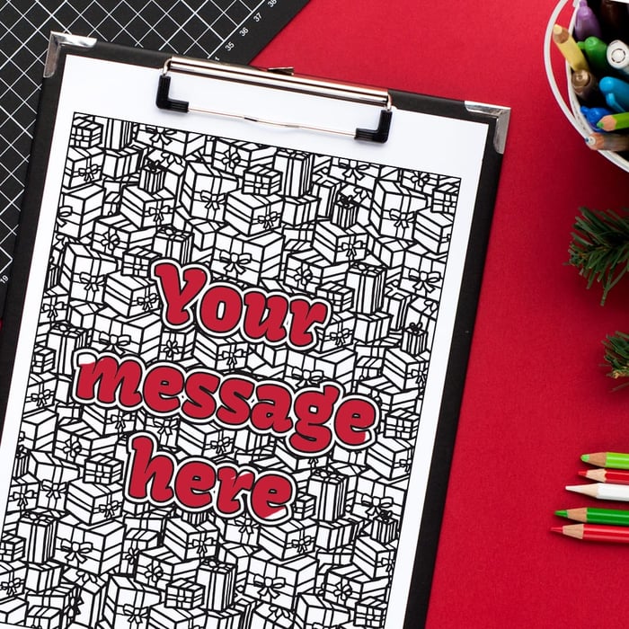 Get a personalized Christmas coloring page made with your message ...