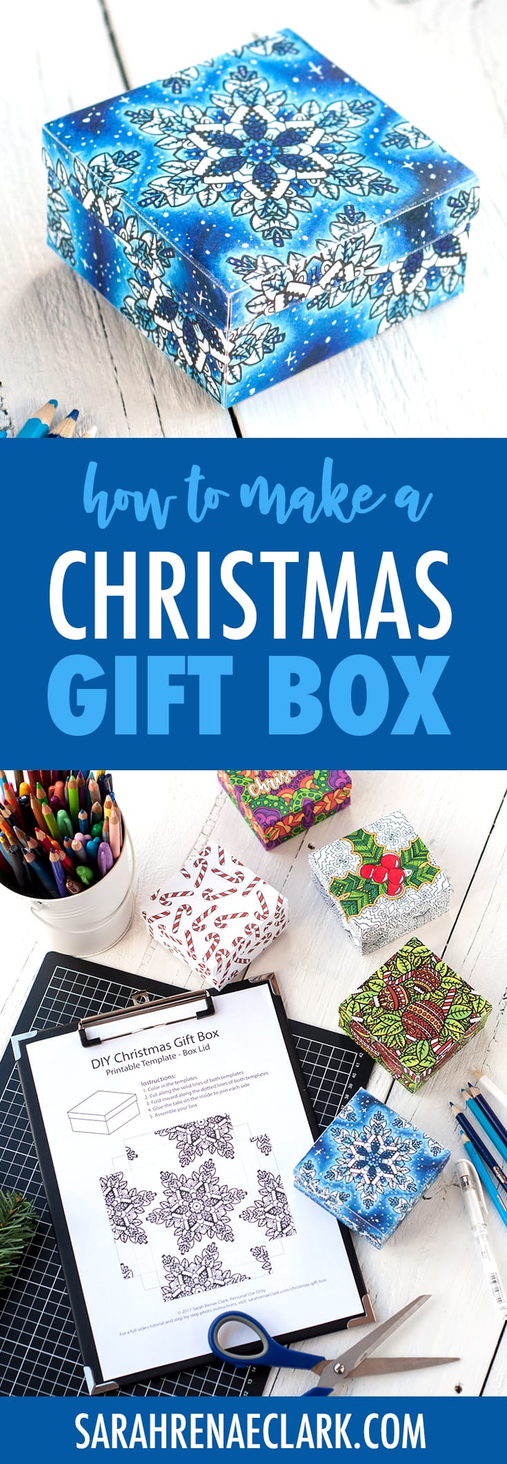 How to Make a Christmas Gift Box | Printable Template and Tutorial