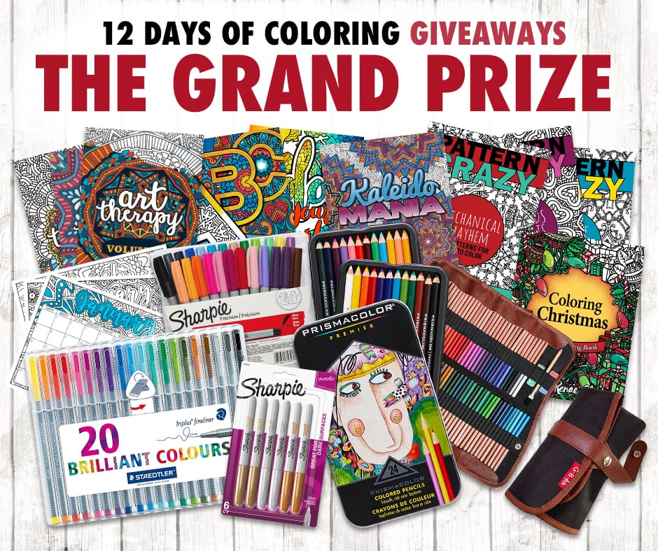 12 Days of Coloring Giveaways - Over $300 in coloring prizes to be won!