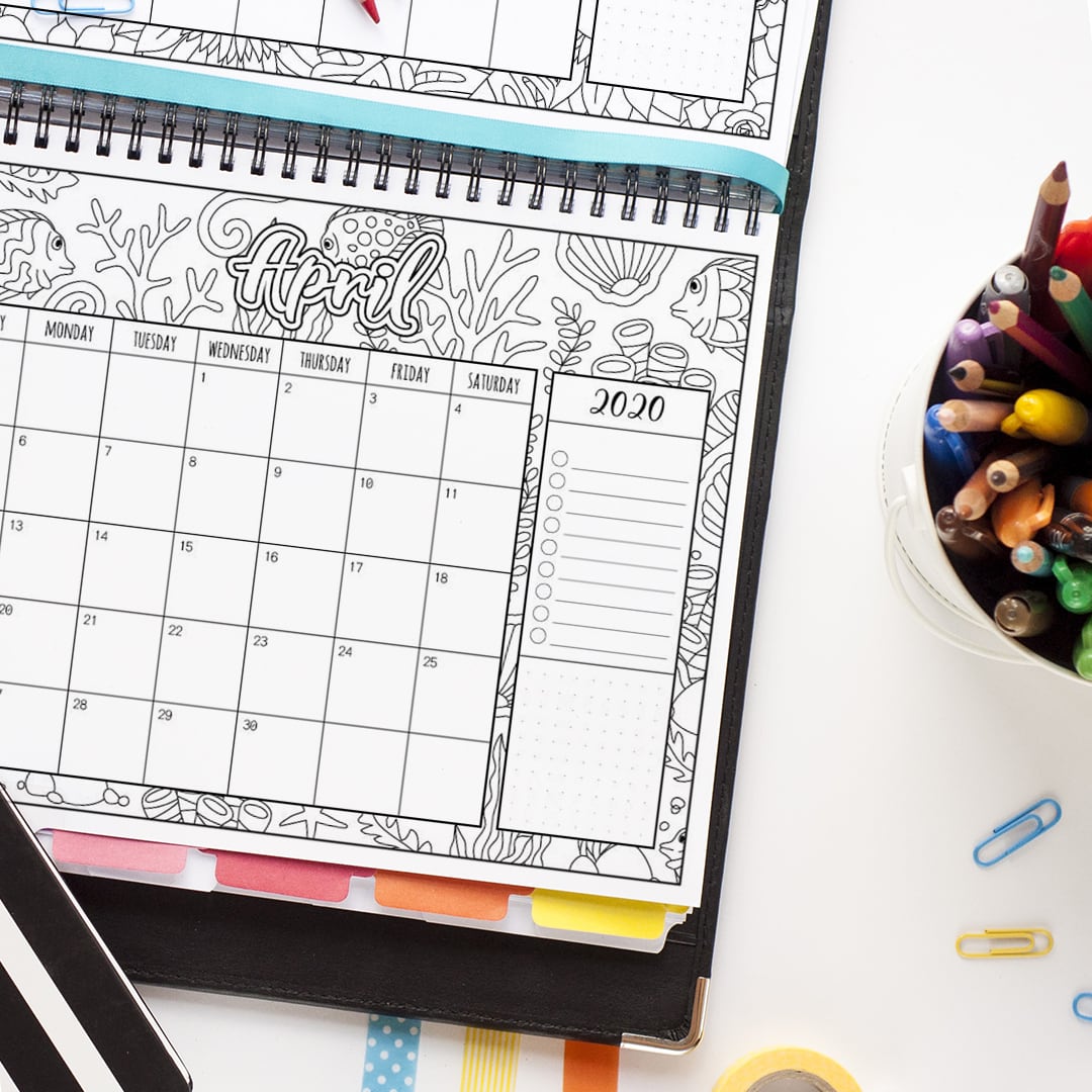 Printable Coloring Calendar 2020 May 2025 Calendars 107 FREE