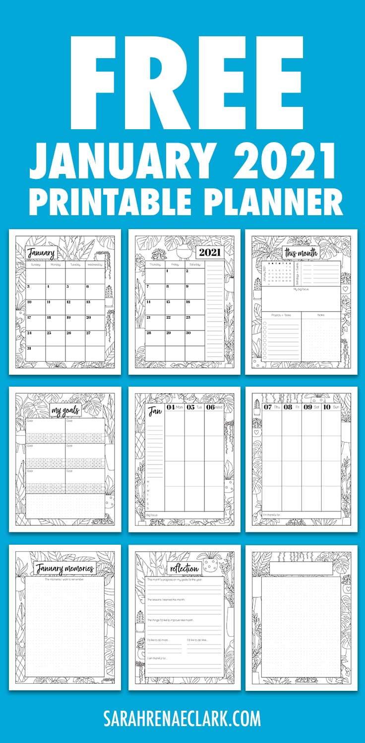 Free 2021 January Planner (Printable planner free sample)