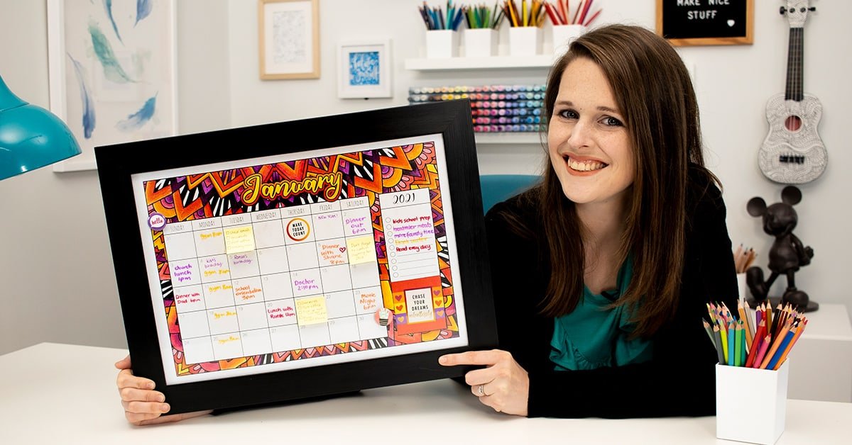 How to make a DIY Whiteboard Calendar (2021 FREE Printable Calendar)