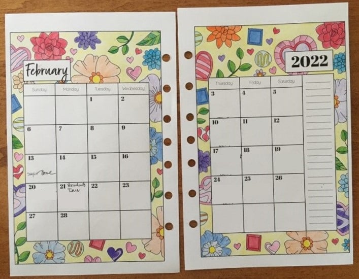 2022 Printable Coloring Planner - Sarah Renae Clark - Coloring Book ...