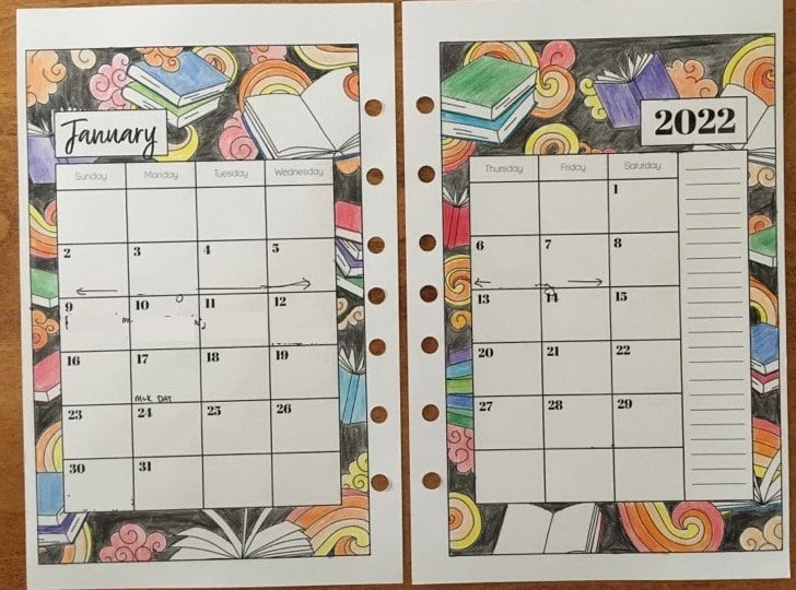 2022 Printable Coloring Planner - Sarah Renae Clark - Coloring Book ...