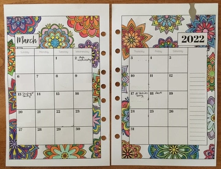 2022 Printable Coloring Planner - Sarah Renae Clark - Coloring Book ...