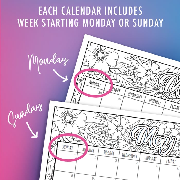 2022 Coloring Calendar - Sarah Renae Clark - Coloring Book Artist and ...