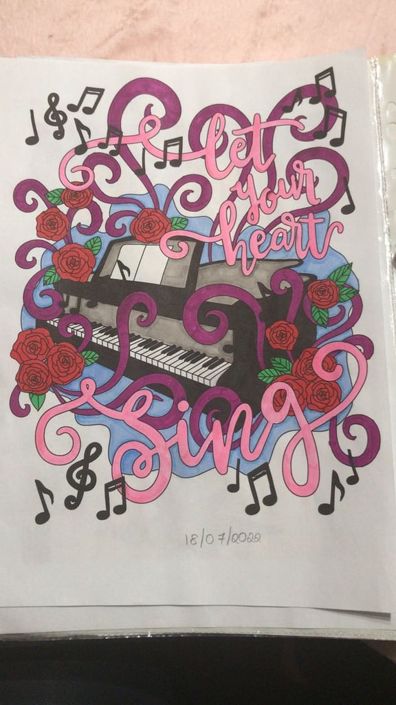 Let Your Heart Sing - Coloring Page - Sarah Renae Clark - Coloring Book ...