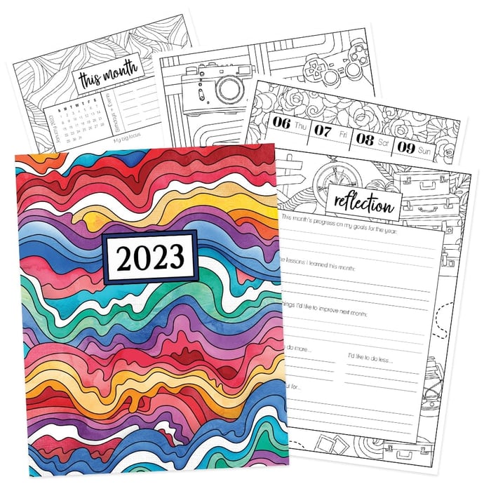 2023 Printable Coloring Planner - Sarah Renae Clark - Coloring Book ...